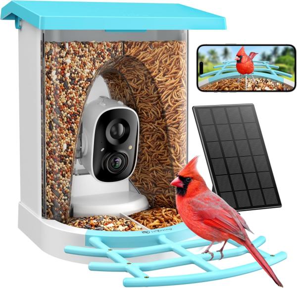 Quality AI Recognized Bird Feeder with Camera, Outdoor IP65 Waterproof Night Vision Bird Watching Device for sale