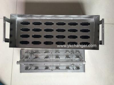 China Stainless steel ice pop molds ice cream molds italian type gelato molds stick house 4x6 24 sticks with stick holder for sale