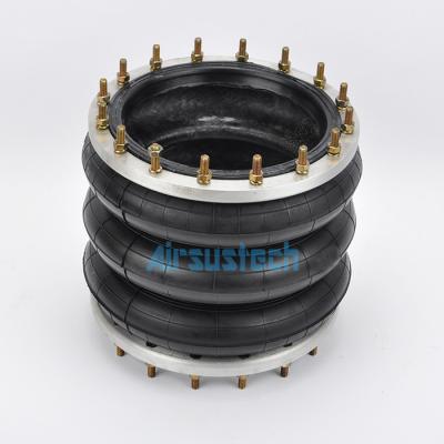 China 360306H-3 Industrial Air Springs Triple Convoluted Rubber Bellows With 280mm Nominal Diameter for sale