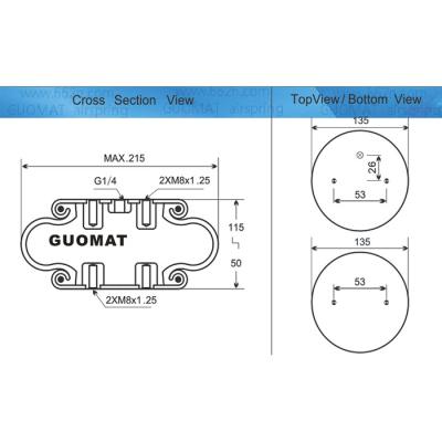 China Single Convoluted Rubber Industrial Air Springs M8 Blind Nuts Phoenix SP 1B 07 for sale