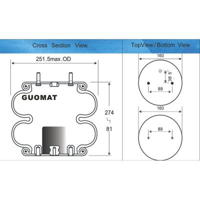China 578923200 578923202 Gefaltete Luftfeder Goodyear-Hilfstasche 2B9-206 2B9-209 Faltenbalg zu verkaufen