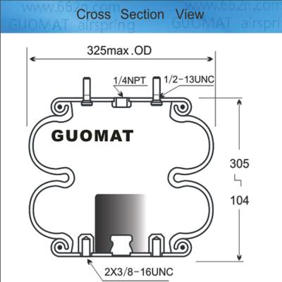 Сборка пневматической пружины Firestone W01-358-7406 двойная извилистая Contitech FD 330-22 365 Goodyear 2B12-426