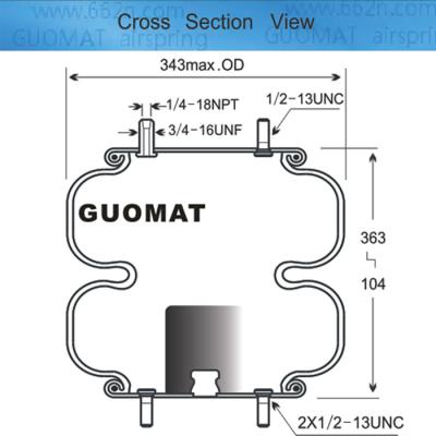 China Firestone W01–358–7555 Doppelfaltenluftfeder Contitech FD 331–26 480 mit Stoßstange zu verkaufen