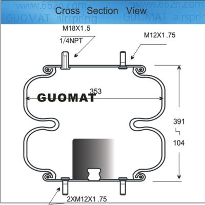 China 2 Konvolute industrielle Luftfeder Firestone WO13587557 Contitech FD 530-35 530 Air Actuator zu verkaufen