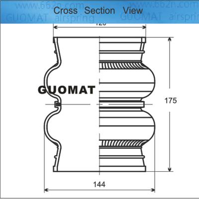 中国 空輸5814の産業懸濁液の空気ばねは複雑なゴム製うなり声を倍増する 販売のため