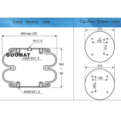 중국 400 밀리미터 Max.OD는 채탄 설비를 위한 뒤엉킨 산업 공기 봄 JBF300/255-2 4 PC M10을 두배로 합니다 판매용