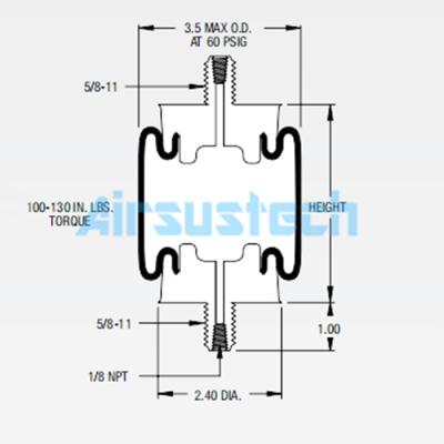중국 고무 진동은 Firestone 1 년 보장을 가진 산업 공기 스프링 W02-358-3002를 노호합니다 판매용