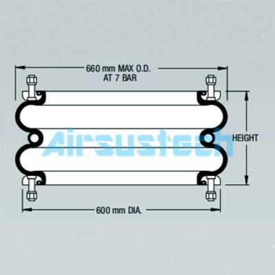 China 7.00 KG Verwickelte Luftfeder aus Gummi W01M586979 Luftfederung für Lkw zu verkaufen