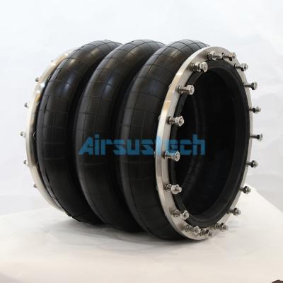 China Rubber Industrial Air Spring 3H400312 Triple Convoluted Air Bag with Flange Ring for sale