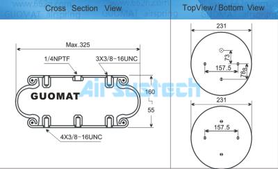 중국 방진 테이블용 Goodyear 579-91-3-375 산업용 싱글 에어 스프링 판매용
