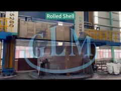 Heavy steel cylinder machining in progress