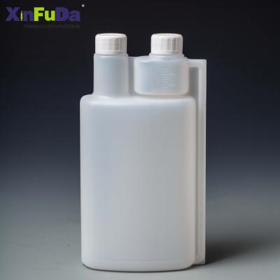 China 1000ml Dispensing BottleA190  twin neck bottle 32 oz twin neck measuring bottle double neck plastic bottle for sale
