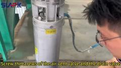 Video demonstration of draining a stainless steel submersible pump