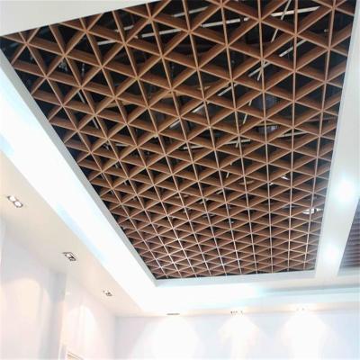 China Airport Aluminum Metal Ceiling Grid 100*100*100 Triangular Open Cell Ceiling for sale