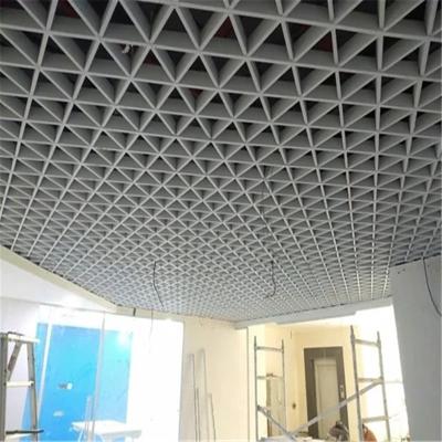 China Airport Aluminum Metal Ceiling Grid 100*100*100 Triangular Open Cell Ceiling for sale