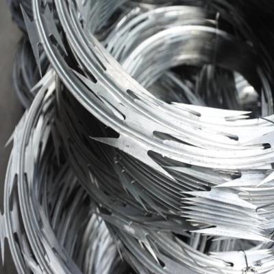 China Cross Razor Type and Iron Wire Material Anti-rust razor blade barbed wire for sale for sale