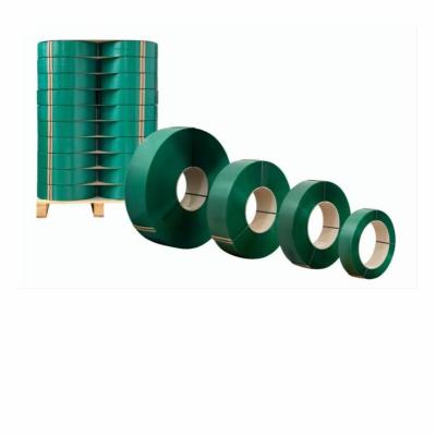 China Cinturón de acero de plástico PET, cinturón de embalaje de PET de alta temperatura, resistencia a los rayos UV, grosor:0.6-1.2 mm, 20 kg por rollo en venta