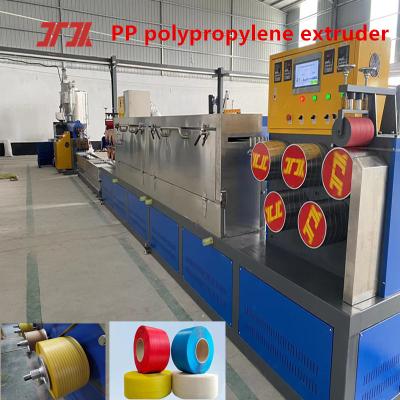 Cina Equipaggiamento per la produzione di strisce per estrusori di plastica PP su misura con macchina di avvolgimento automatica con larghezza 5-19 mm in vendita