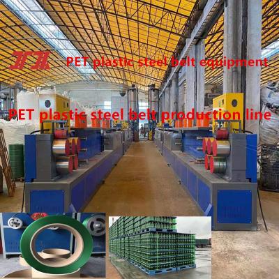 China Maquinaria para extrusores de plástico PET Equipo de tiras de acero de plástico de 9 a 32 mm de ancho en venta