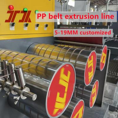 China 100% Recycle Material PP Packing Belt Machine With PLC Control System And Automatic Winder for sale