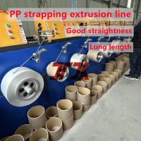 China Single Screw PP Strap Extrusion Machine 120-150kg/h with PLC Control for 5-19mm Strapping for sale