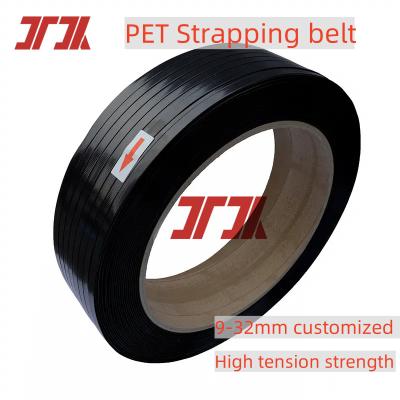 China 9-32mm Pet Polyester Strapping Belt For Manual Or Automatic Packing Green Black Embossed Tolerance ±0.04mm for sale