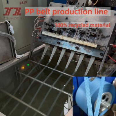 Cina 230-260 kg/h 5-19 mm di larghezza PP Strapping Production Machine Line per imballaggio con cambio schermo non stop in vendita