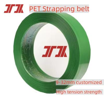 China Fabriek Plastic Packing Band Groen PET Strap Band Gedrukt Polyester Strapping Band voor het verpakken