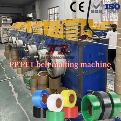 Reciclados PET Flocos Linha de extrusão em relevo cintura de enrolamento máquina para 9-32mm