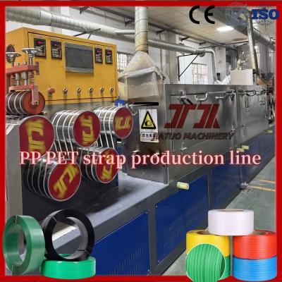 China Fully Automatic PP Strap Making Machine Manufacturing With Double Embossing Make 5-19mm for sale