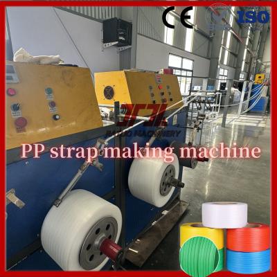 China 0.4-1.2mm Thickness PP Strap Making Machine With PLC Control 80KW Lower Running Power for sale