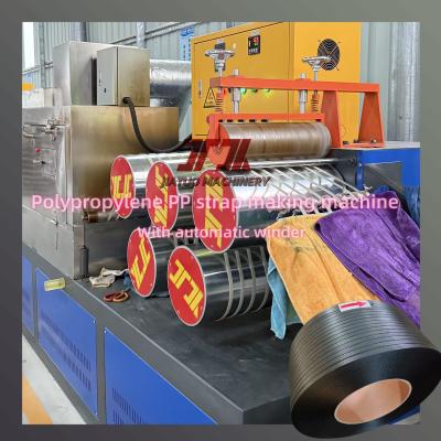 China Plastic Extruder 5-19mm PP Strap Production Line with Schneider Switch and non-stop screen changer for sale