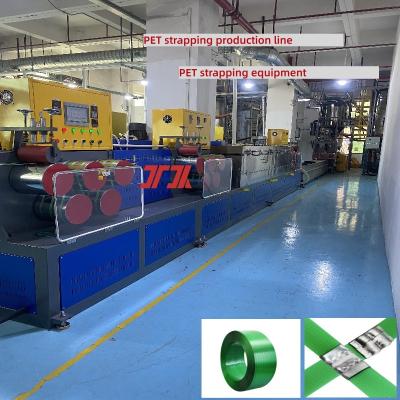 China Embossed Strapping Belt Roll Machine 240V Recycled Embossed PET Strap Extrusion Line for sale