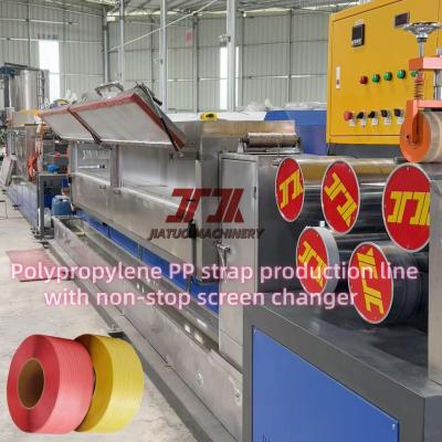 China Single Screw PP Strap Band Making Machine With Automatic Feeding System And Winder for sale