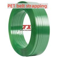 China Customized Green Embossed PET Strapping 16mm x 0.8mm High Tensile Strength for Machine Packaging for sale