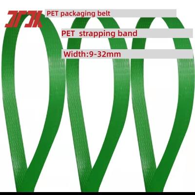 China 9-32mm PET plastic strapping belt green PET packaging strap high-speed PP PET strapping belt for sale
