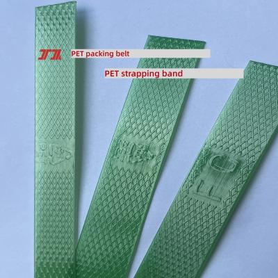 China 9-25mm PET strapping band green PET strapping band PET packaging strap for brick factories for sale