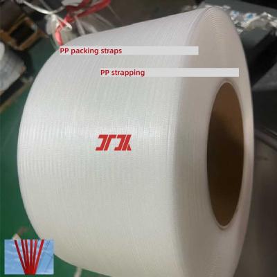 China 5-15mm pp packing strap white PP packing belt for use with automatic strapping machines for sale
