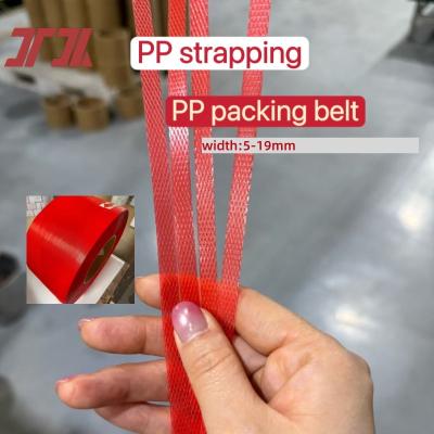 China 100% PP polypropylene PP strapping 5-12mm PP strap band for automatic packaging machines for sale