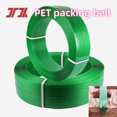 China Green Embossed High Strength PET Strapping Band Customizable Width 9-32mm for Secure Packaging for sale