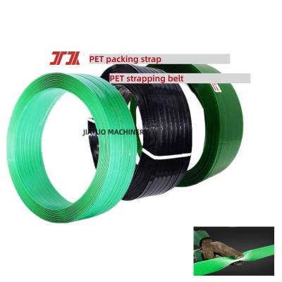 China Automatic PET packing belt 19mm green PET strapping from 100% recycled materials for sale