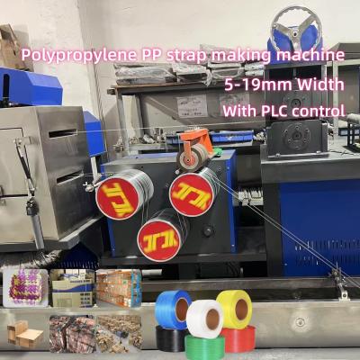 China Fully Automatic Double Screw PP Strap Making Machine with PLC Computer System for sale