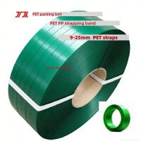 China Green PET Strapping 16mm Automatic PET Packaging Strapping for Heavy Duty Bundling for sale