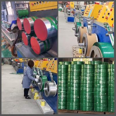 China 110 mm enkel schroef PET band extruderingslijn met PLC-besturing en automatische winder for sale