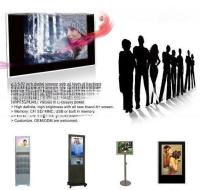 China 27 inch digital advertising totem LCD poster with split display function for sale