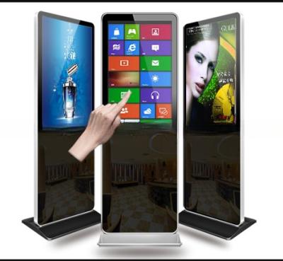 China Ground stand 55 inch UHD 4K LCD All-in-one touchscreen computer kiosk zelfbedieningsinformatiestation Te koop
