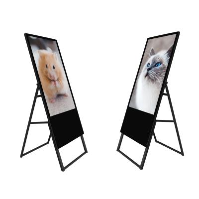 Cina Portatile Standing Hollow Bottom 43 Inch LED LCD Poster Digital Menu Board in vendita