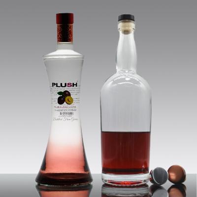Cina 375 ml 500 ml 700 ml 750 ml 1000 ml Bottiglie di vetro di gin whisky per la stampa a schermo della vodka in vendita