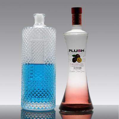 Cina 375 ml 500 ml 700 ml 750 ml 1000 ml Bottiglie di vetro di gin whisky per la stampa a schermo della vodka in vendita