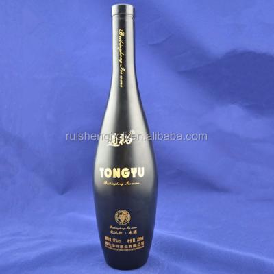 Cina Bottine di vino in vetro nero da 750 ml per vino/olio/whisky in imballaggio in cartone in vendita